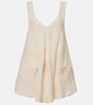JULIET DUNN Crochet-trimmed Cotton Minidress - Yellow