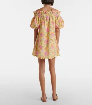 JULIET DUNN Floral Cotton Minidress