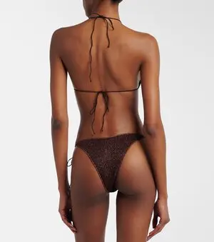 Oseree Lumière Embellished Bikini - Brown