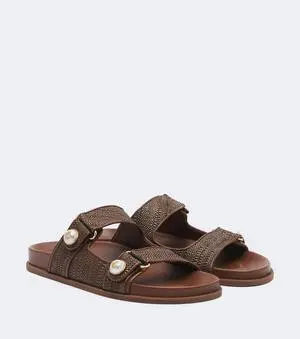 JIMMY CHOO Fayence Raffia-effect Sandals - Brown