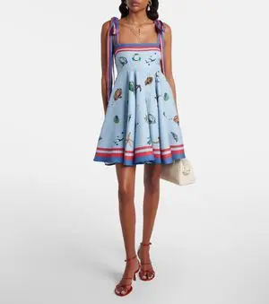 ALEMAIS Printed Linen Mini Dress - Multicoloured