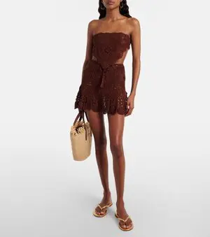 Anna Kosturova Crochet Cotton Miniskirt