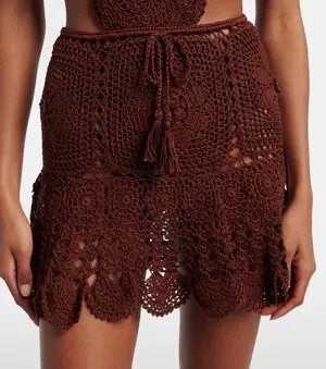 Anna Kosturova Crochet Cotton Miniskirt