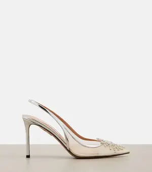 AQUAZZURA Crystal Firework Slingback Pumps