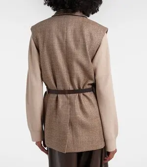 Brunello Cucinelli Houndstooth Wool-blend Vest