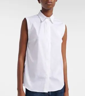 Brunello Cucinelli Monili Cotton-blend Top - White