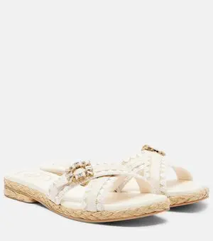 ROGER VIVIER Espa Embellished Leather Mules