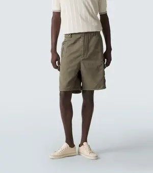 Brunello Cucinelli Cotton And Linen Cargo Shorts - Green