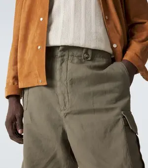 Brunello Cucinelli Cotton And Linen Cargo Shorts - Green