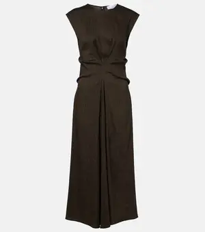 Proenza Schouler White Label Miranda Linen-blend Midi Dress - Brown