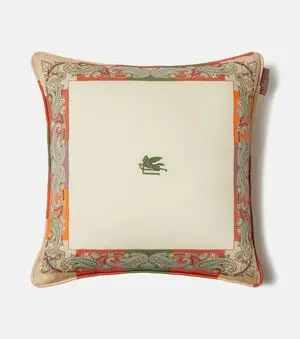 Etro Pegaso Paisley Cotton Cushion - Beige