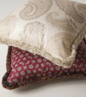Etro Pegaso Paisley Cotton Cushion - White