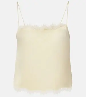 DÔEN Loure Lace-trimmed Silk Camisole - Beige