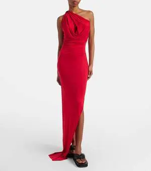 Rick Owens Aaliyah One-shoulder Sheer Gown - Red