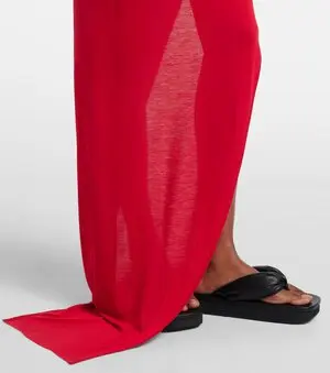 Rick Owens Aaliyah One-shoulder Sheer Gown - Red