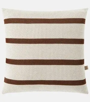 Brunello Cucinelli Striped Cotton Cushion - White