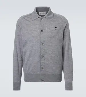 AMI Paris Merino Wool Cardigan