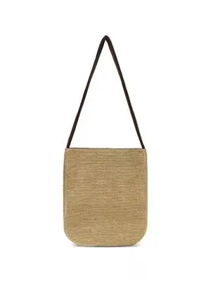 THE ROW Lori Curved Raffia Shoulder Bag - Neutrals