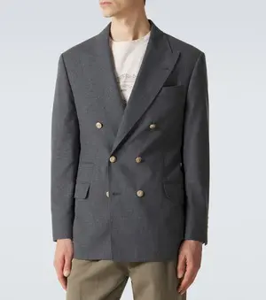 Brunello Cucinelli Wool, Cotton, And Silk Blazer