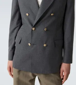 Brunello Cucinelli Wool, Cotton, And Silk Blazer