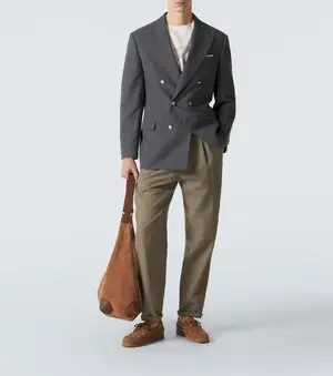 Brunello Cucinelli Wool, Cotton, And Silk Blazer