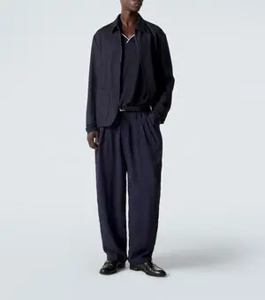 Giorgio Armani Linen And Silk Long Sleeve Polo Sweater
