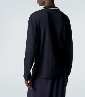 Giorgio Armani Linen And Silk Long Sleeve Polo Sweater