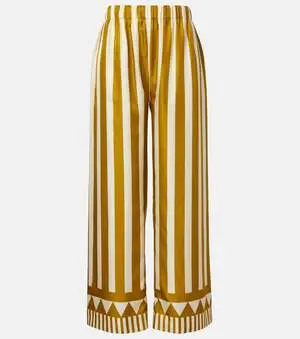 ERES Pacha Striped Silk Twill Palazzo Pants - Yellow