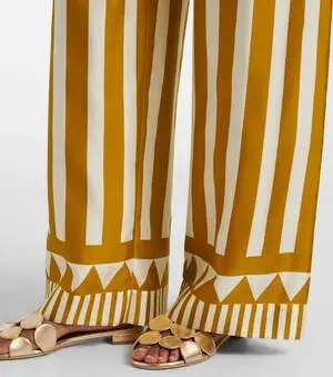 ERES Pacha Striped Silk Twill Palazzo Pants - Yellow