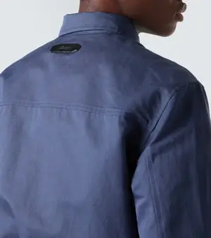 Brioni Linen And Cotton Blouson Jacket - Blue