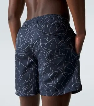 Brioni Printed Swim Trunks - Blue