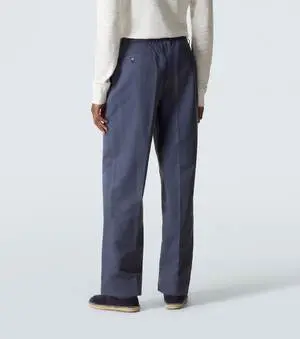 Brioni Linen And Cotton Straight Pants - Blue