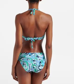 Melissa Odabash Brussels Printed Ring-detail Bikini Top - Blue