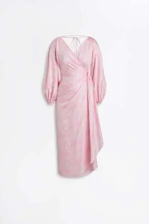 Scanlan Theodore Silk Print Wrap Dress