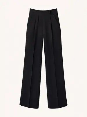 Aiste Hong Wide Leg Pleated Trousers - Black