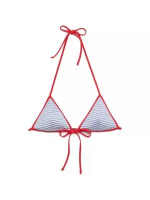 Prada Interlock Jersey Triangle Bikini Top - Blue