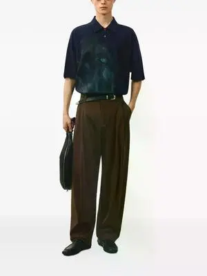 CROQUIS Graphic-print Polo Shirt Blue