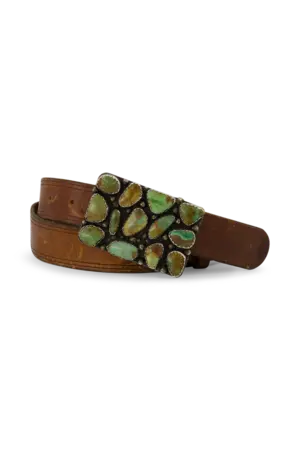Lela Rose Vintage Navajo Sterling Royston Turquoise Buckle - Silver