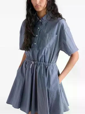 Prada Short-sleeved Technical Pongé Shirt Dress