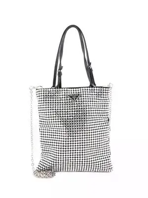 Prada Chain Flat Crystal Embellished Mini Tote Bag