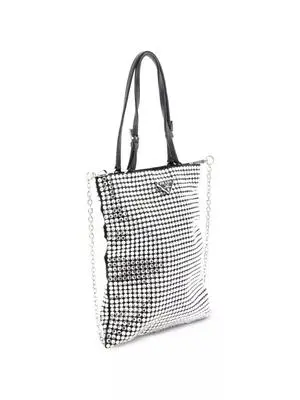 Prada Chain Flat Crystal Embellished Mini Tote Bag