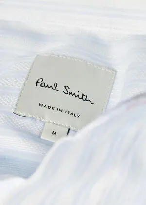 Paul Smith Light Textured Stripe Shirt - Blue
