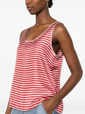 PIERRE-LOUIS MASCIA Striped Silk Top - Red