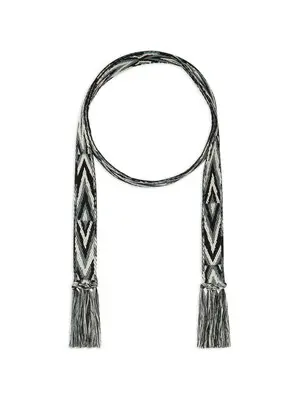 PIERRE-LOUIS MASCIA Printed Silk Belt - Black