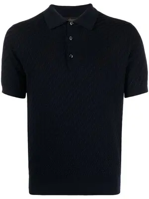 Brioni Cashmere And Cotton Blend Polo Shirt
