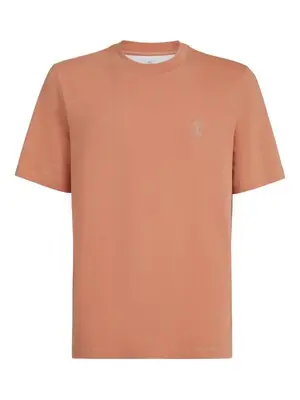 Brunello Cucinelli Logo Cotton T-shirt - Orange