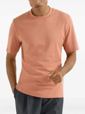 Brunello Cucinelli Logo Cotton T-shirt - Orange