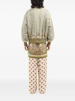 PIERRE-LOUIS MASCIA Printed Silk Bomber Jacket - Green