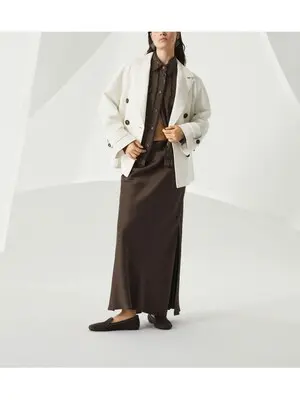 Brunello Cucinelli Cady Long Skirt - Brown