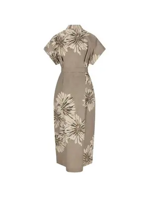 Brunello Cucinelli Printed Cotton Dress - Green